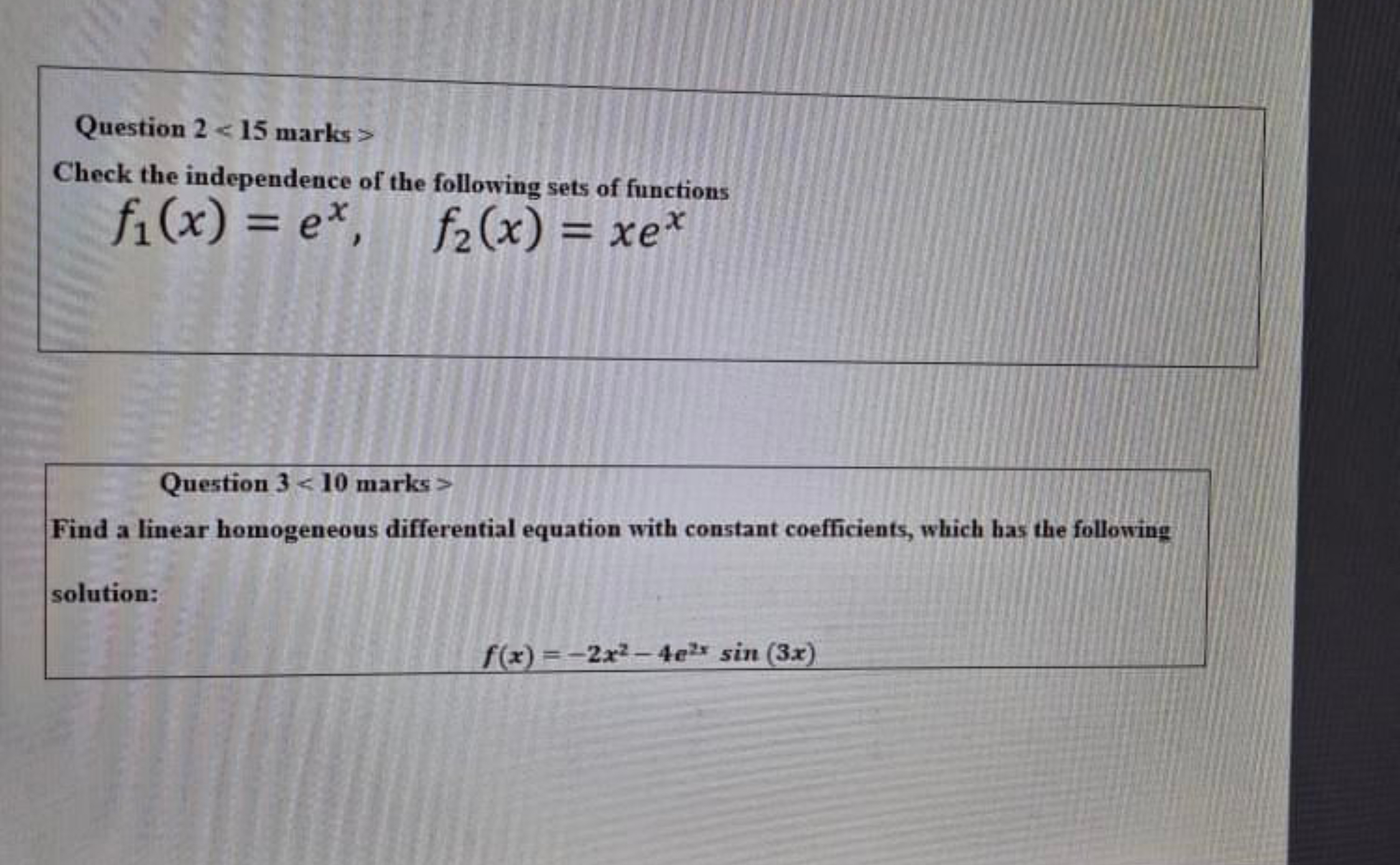 Solved Question 2 Check the independence of the | Chegg.com