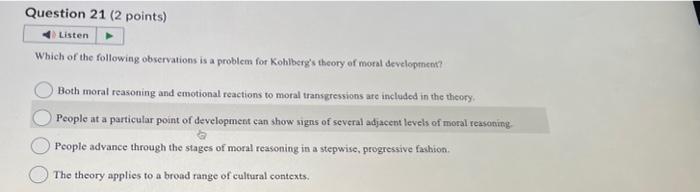 Solved Which of the following observations is a problem for | Chegg.com