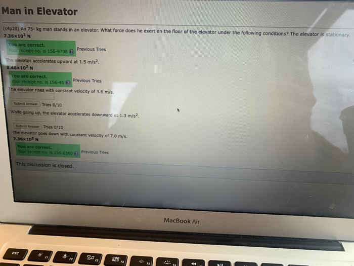 Solved Man in Elevator (c4p28) An 75-kg man stands in an | Chegg.com