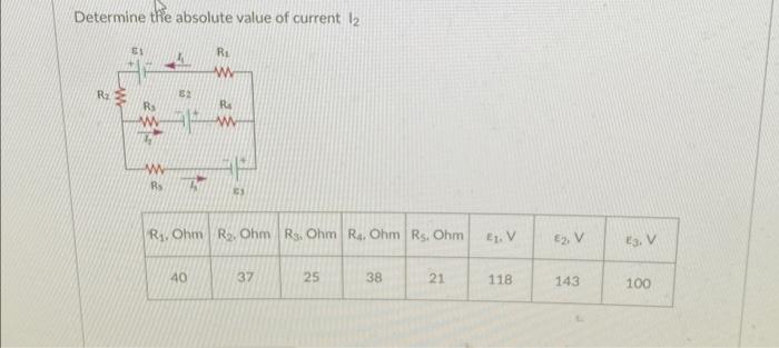 Solved Determine the absolute value of current I2 | Chegg.com