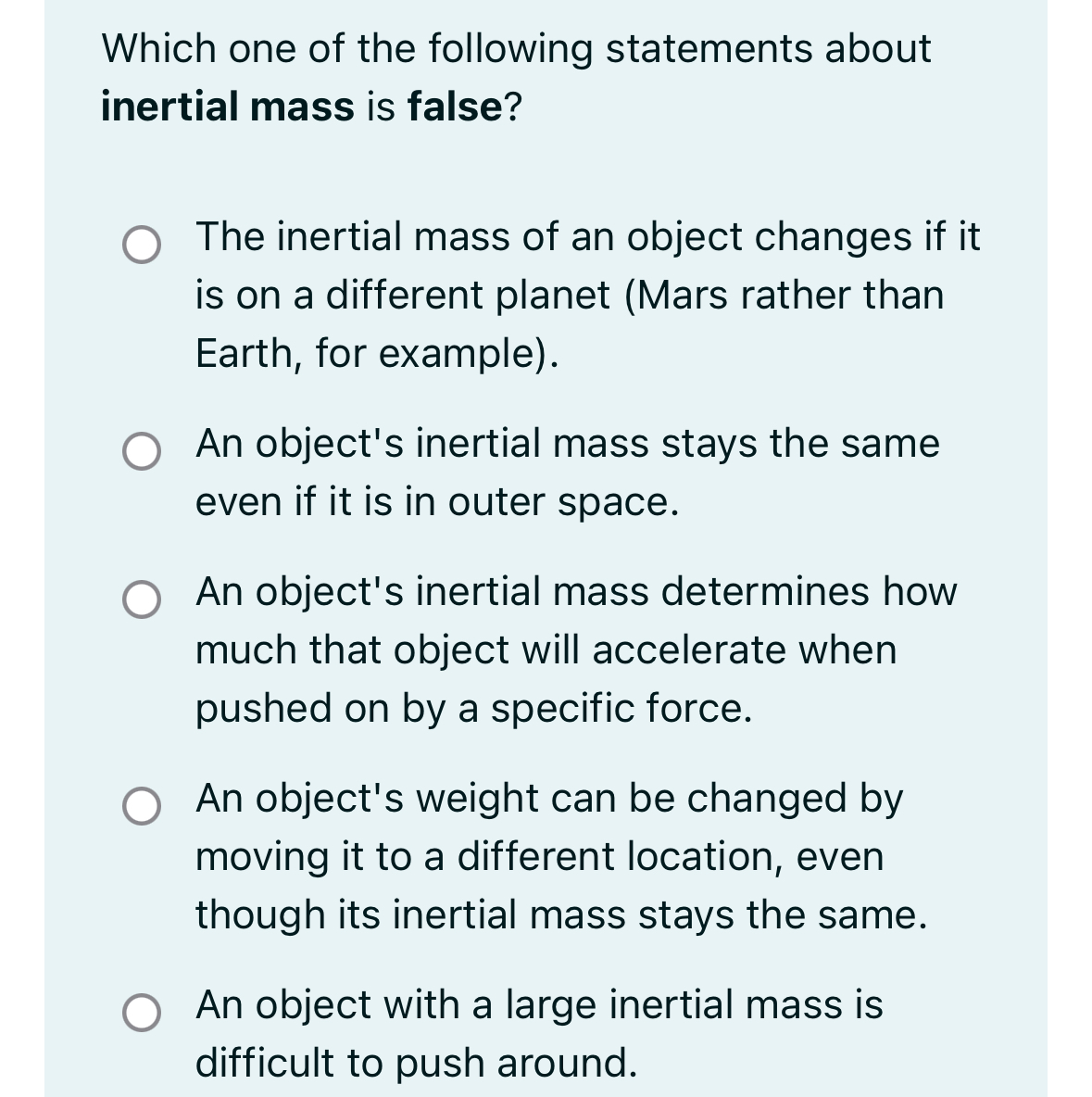 Solved Which one of the following statements aboutinertial | Chegg.com