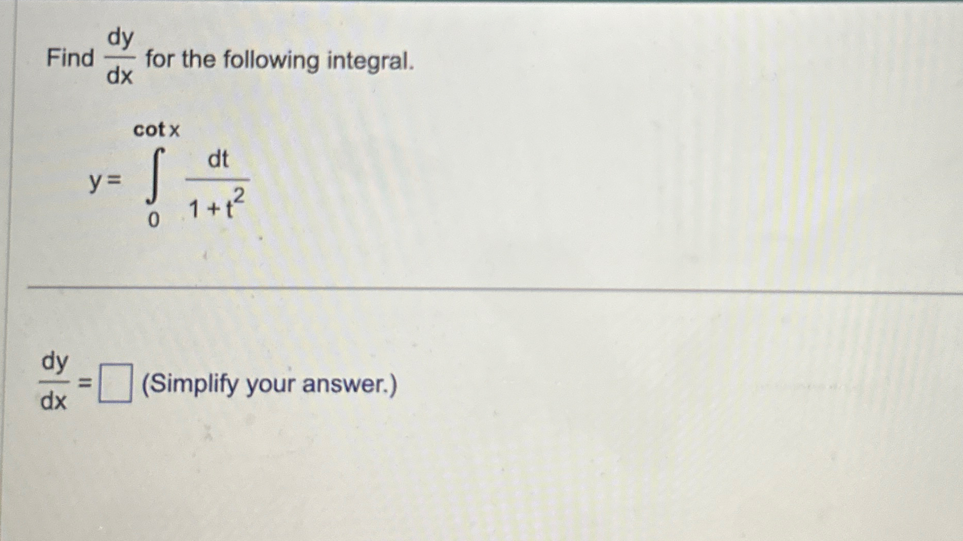 Solved Find dydx ﻿for the following | Chegg.com