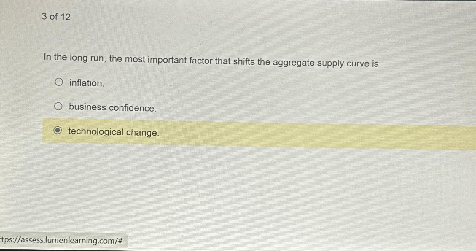 Solved 3 ﻿of 12In the long run, the most important factor | Chegg.com