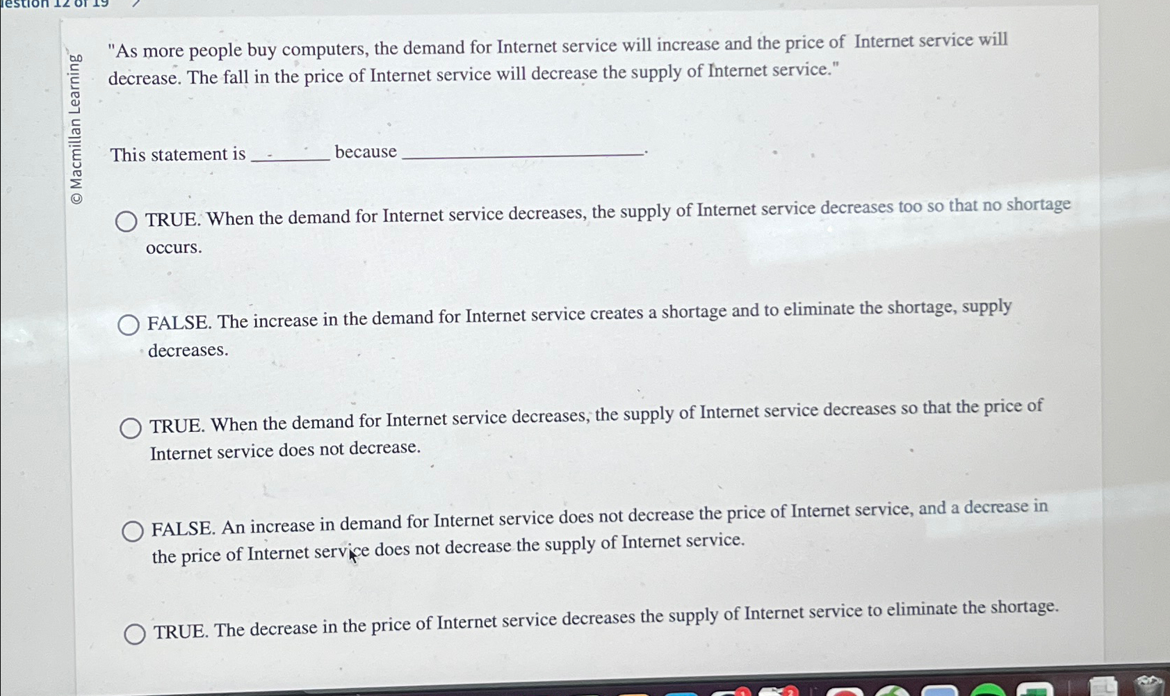 Solved "As more people buy computers, the demand for | Chegg.com