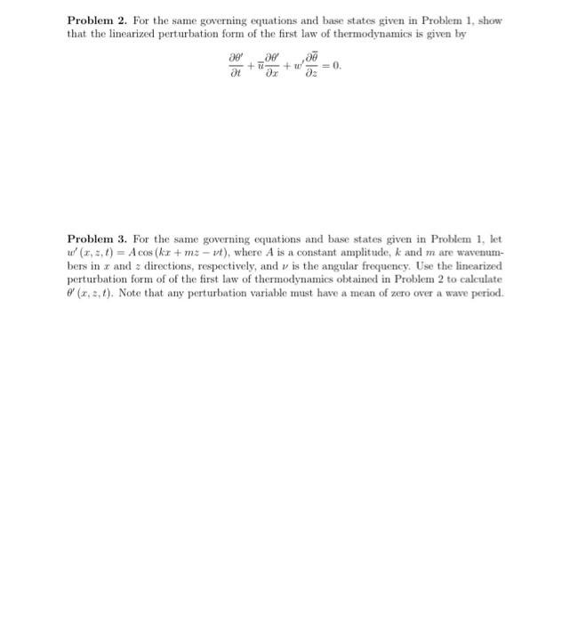 Solved Problem 1. Consider two-dimensional, dry adiabatic | Chegg.com