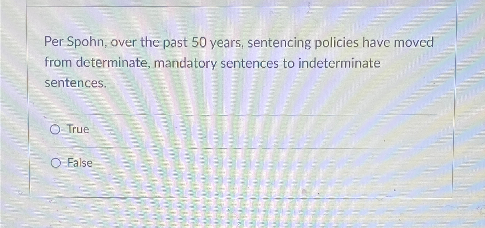 Solved Per Spohn, over the past 50 ﻿years, sentencing | Chegg.com