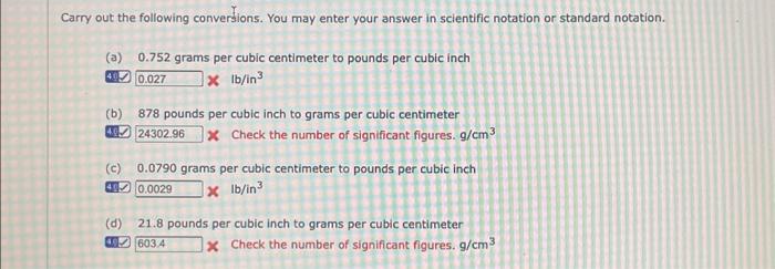 Carry out the following conversions. You may enter | Chegg.com