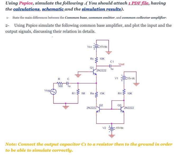 Solved Using Pspice, simulate the following .(You should | Chegg.com