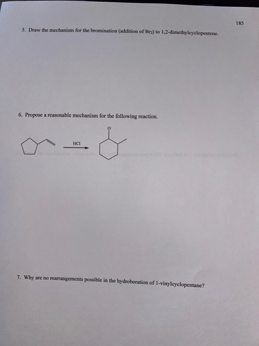 Solved 185 5. Draw the mechanism for the bromination | Chegg.com