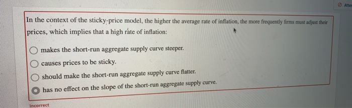 Solved Ø Atten In the context of the sticky-price model, the | Chegg.com