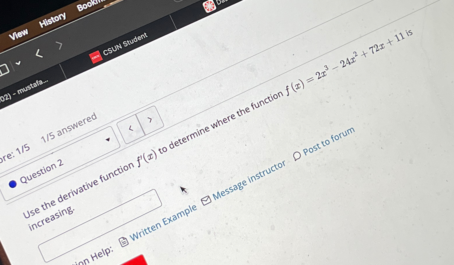 Solved Question'2Use the derivative function f'(x) ﻿to | Chegg.com