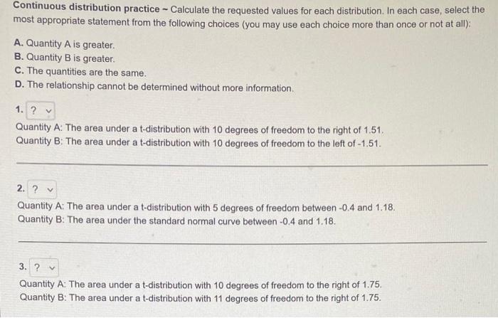 Solved Continuous distribution practice - Calculate the | Chegg.com