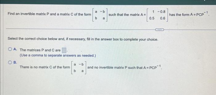 Solved Find an invertible matrix \\( P \\) and a matrix \\( | Chegg.com