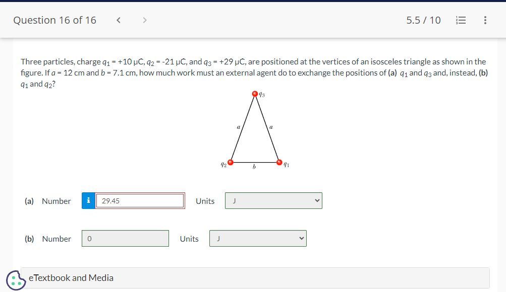Solved Three particles, charge q1=+10μC,q2=-21μC, ﻿and | Chegg.com