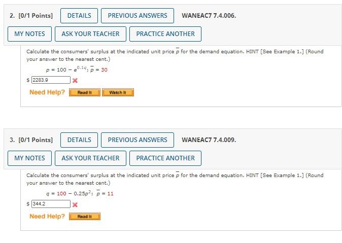 Solved 2. (0/1 Points] DETAILS PREVIOUS ANSWERS WANEAC7 | Chegg.com