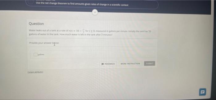 Use the net change theorem to find amounts given | Chegg.com