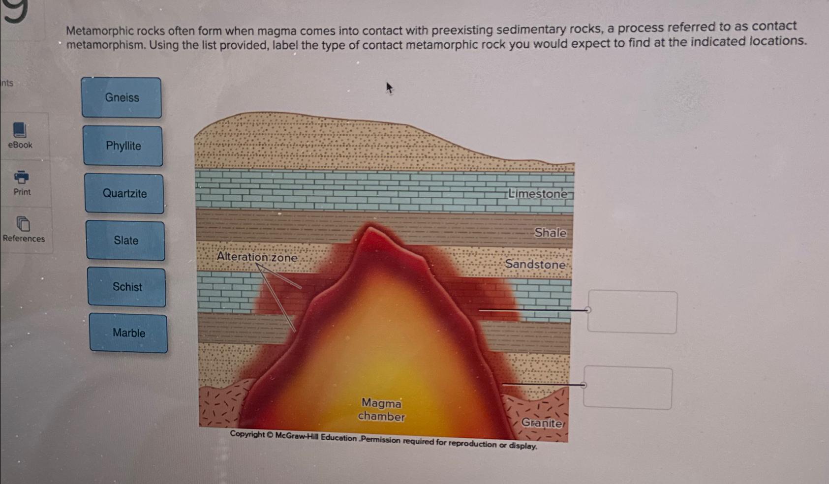 Solved Metamorphic rocks often form when magma comes into | Chegg.com