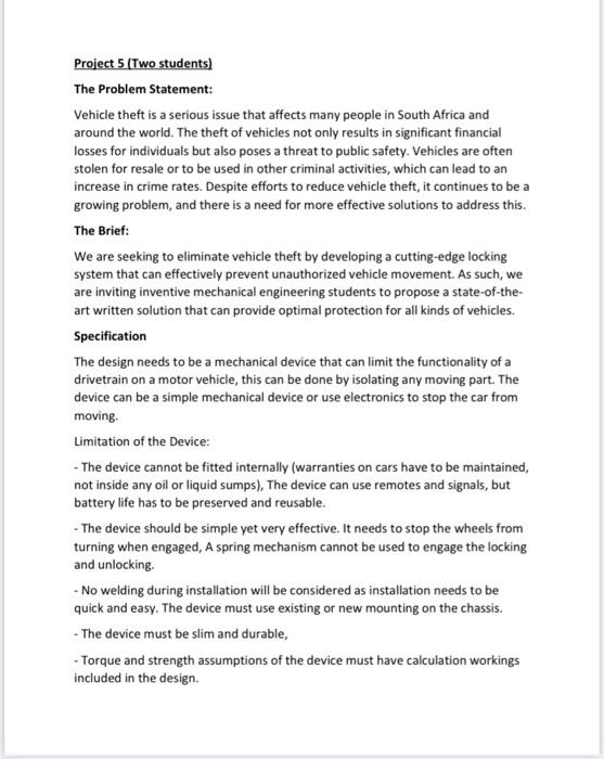 Solved Project 5 (Two students) The Problem Statement: | Chegg.com