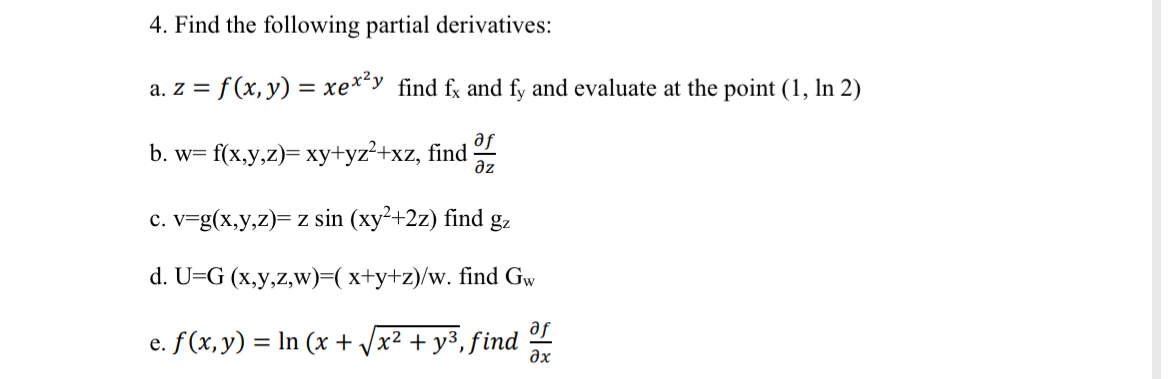 Solved Find the following partial | Chegg.com