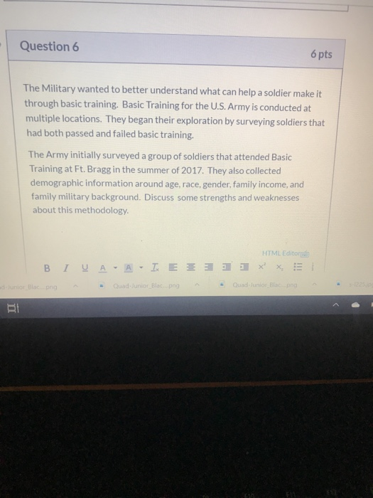 Solved u Question 5 6 pts During WW1 mass recruiting, the | Chegg.com