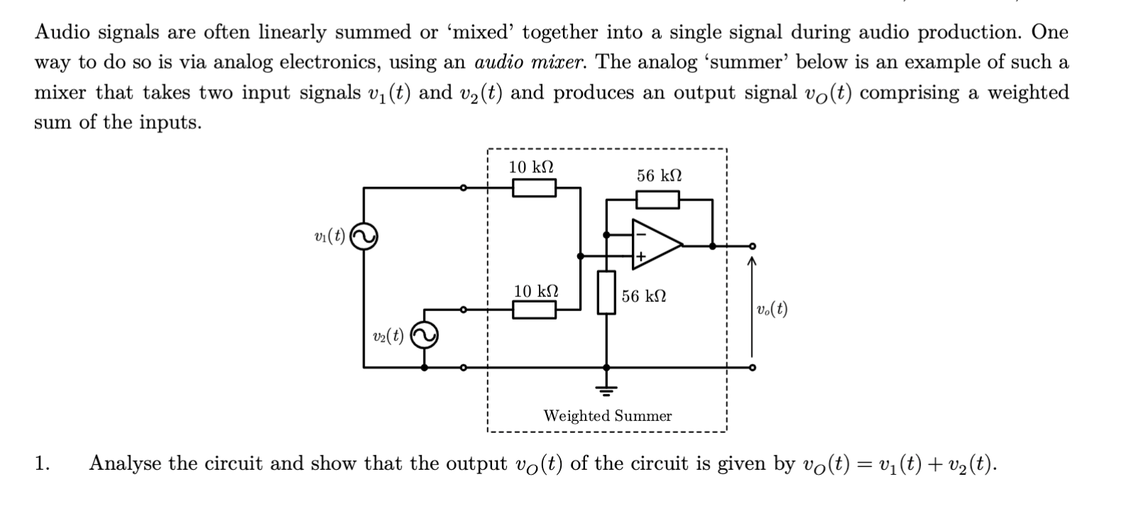 Solved , ﻿Two 50Hz ﻿signals v1(t) ﻿and v2(t) ﻿with a | Chegg.com