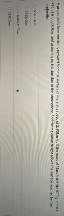 Solved A projectile is fired vertically upward from the | Chegg.com