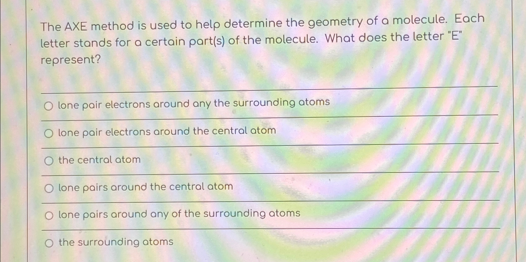 Solved The AXE method is used to help determine the geometry | Chegg.com