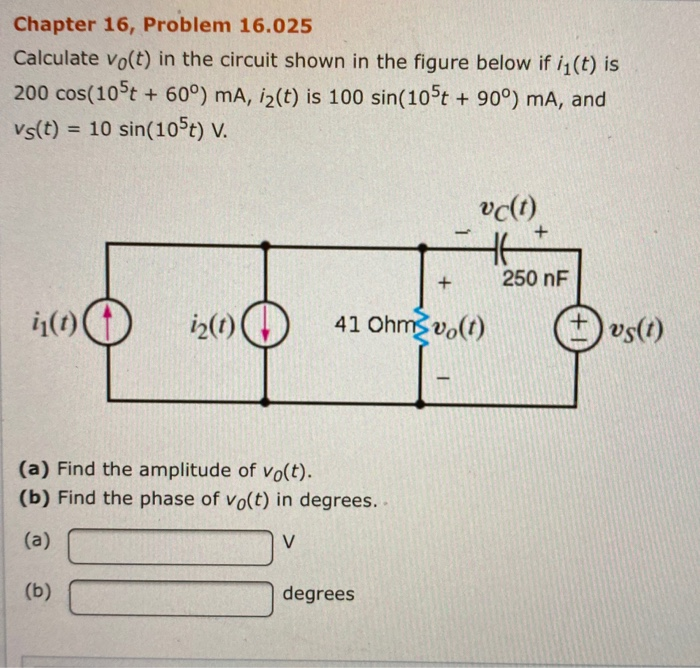 Solved Chapter 16, Problem 16.025 Calculate vo(t) in the | Chegg.com