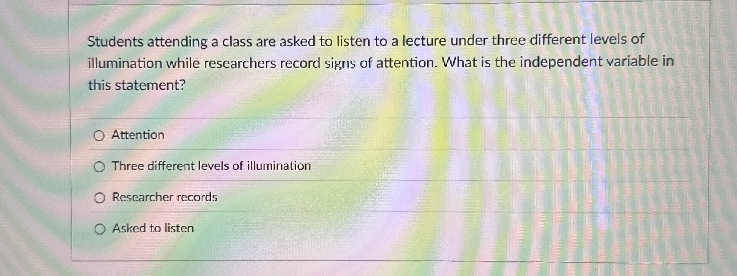 Solved Students attending a class are asked to listen to a | Chegg.com