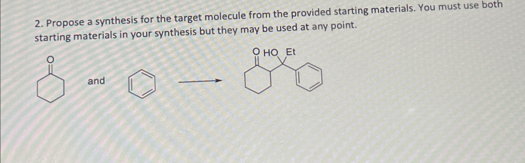 Solved Propose a synthesis for the target molecule from the | Chegg.com