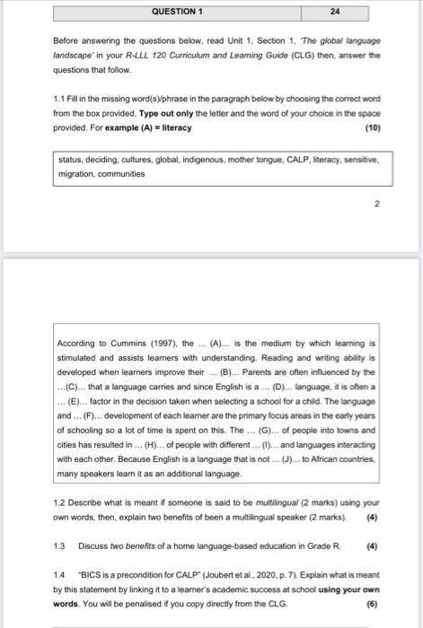 Before answering the questions below, read Unit 1, | Chegg.com