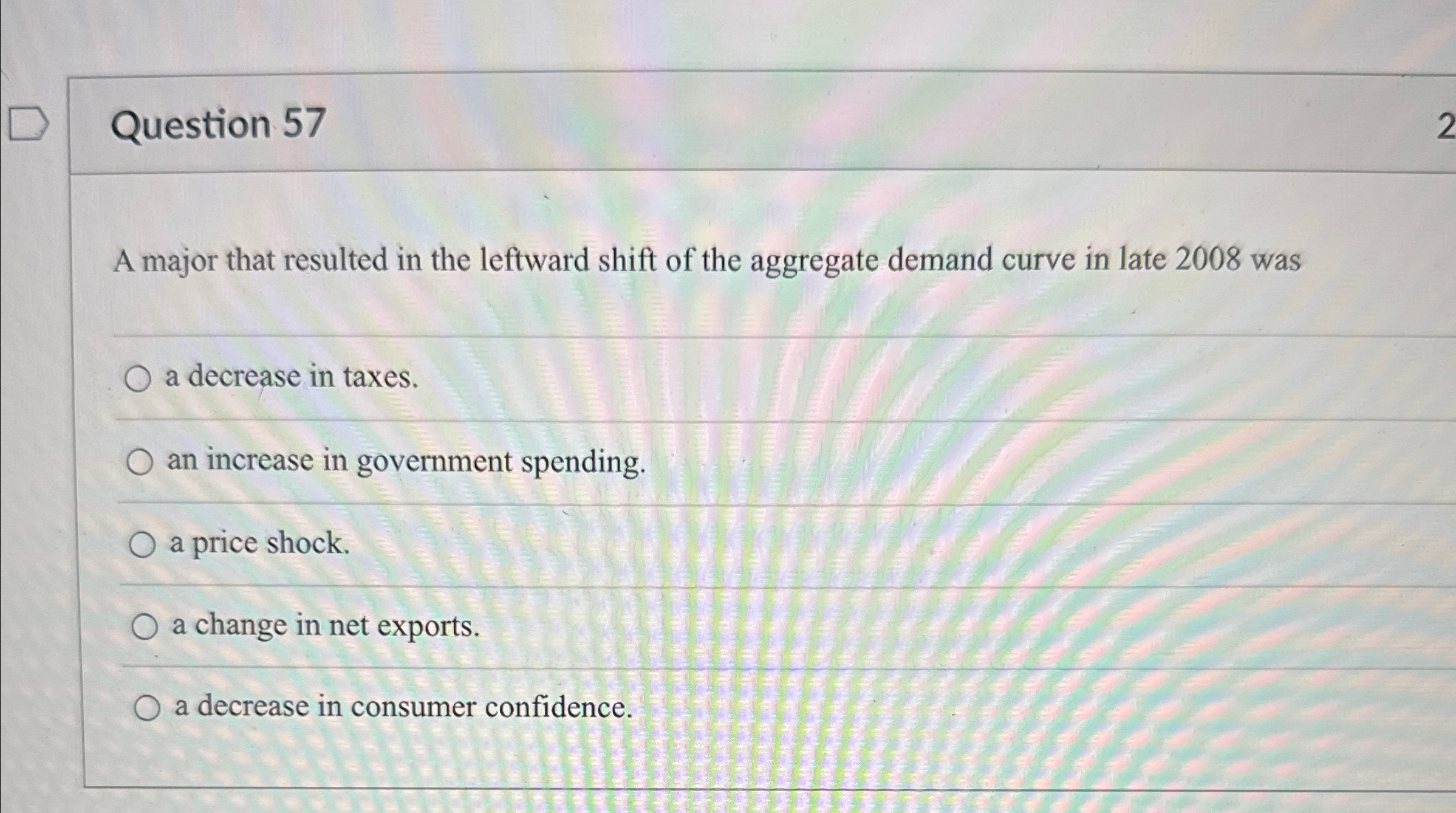 Solved Question 57A major that resulted in the leftward | Chegg.com
