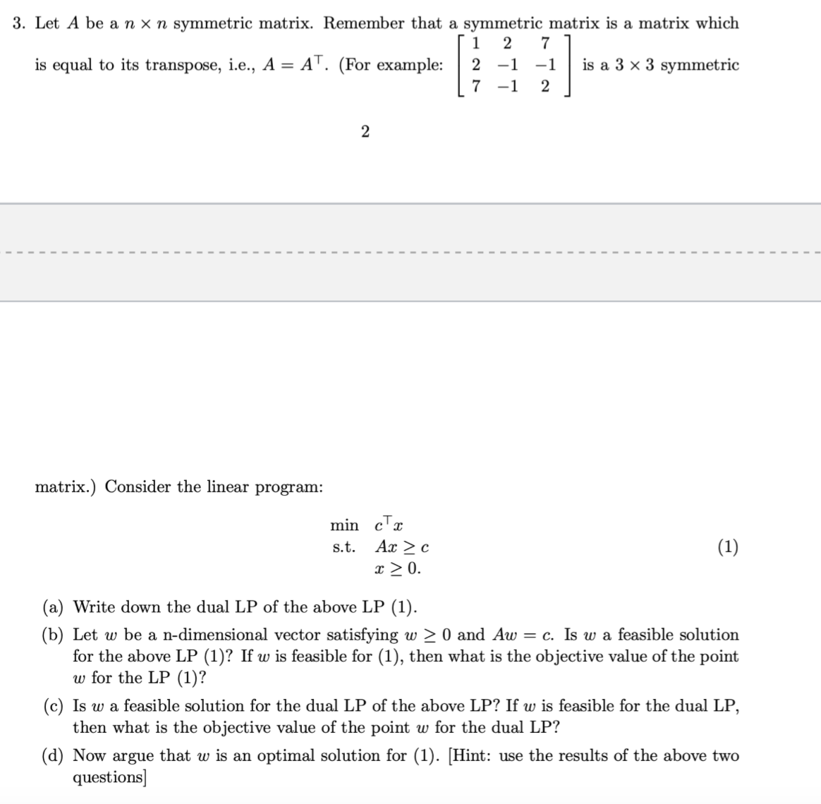 Solved Let A ﻿be a n×n ﻿symmetric matrix. Remember that a | Chegg.com