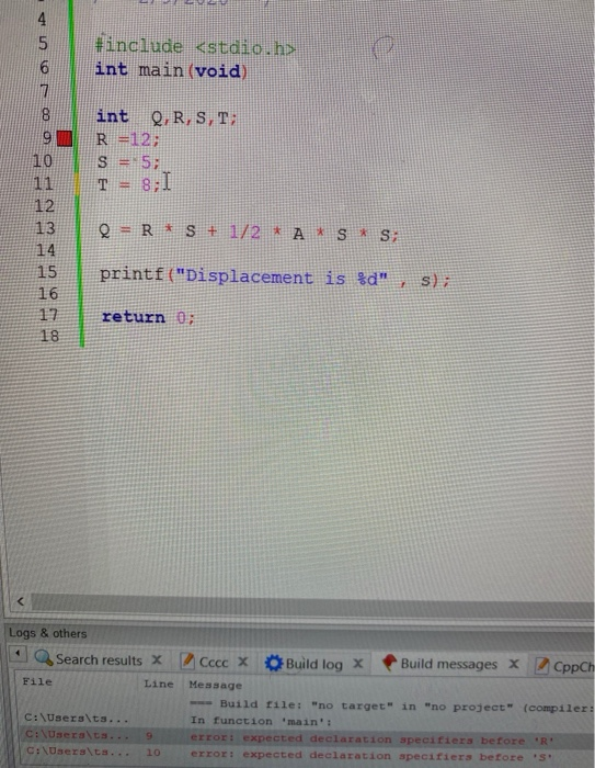 Solved #include int main(void) 4 5 6 7 8 9 10 11 12 13 14 | Chegg.com