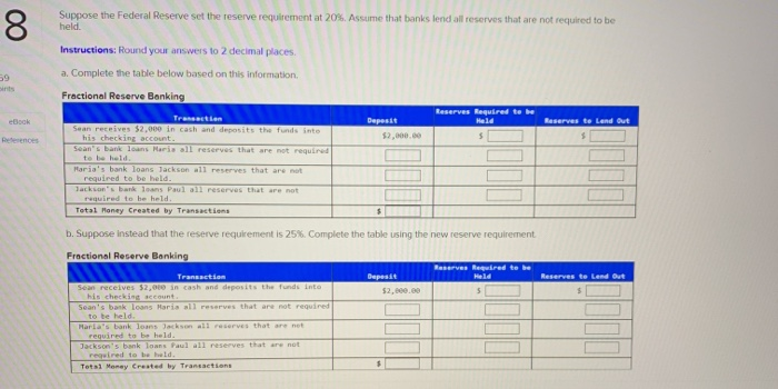 8 Suppose the Federal Reserve set the reserve | Chegg.com