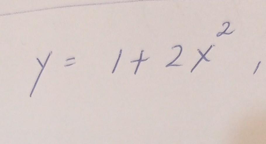 Solved y=1+2x2 | Chegg.com