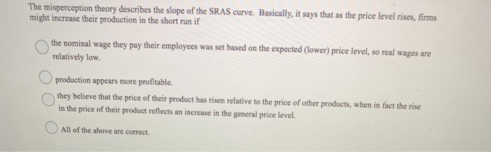 Solved The misperception theory describes the slope of the | Chegg.com