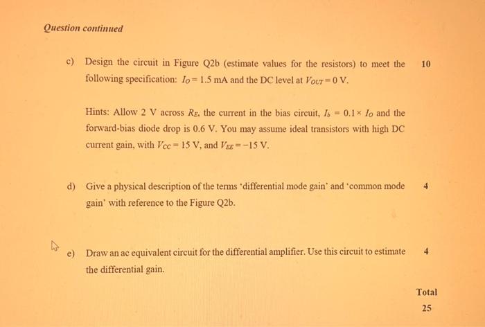 2. a) Draw small-signal ac equivalent circuits of | Chegg.com
