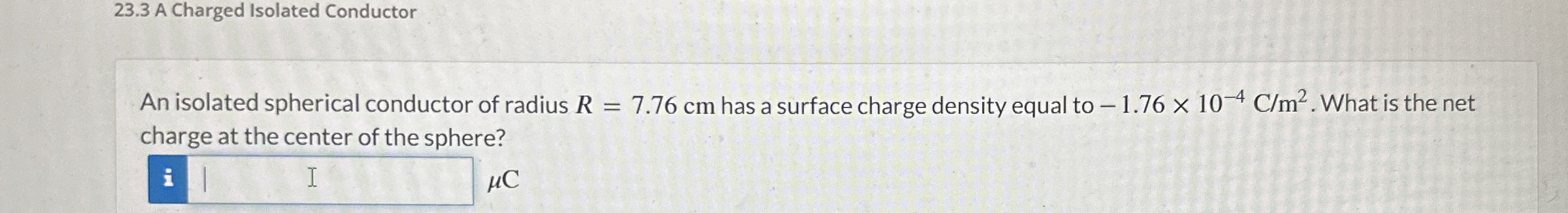 Solved 23.3 ﻿A Charged Isolated ConductorAn isolated | Chegg.com