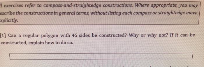 Solved 1 exercises refer to compass-and-straightedge | Chegg.com