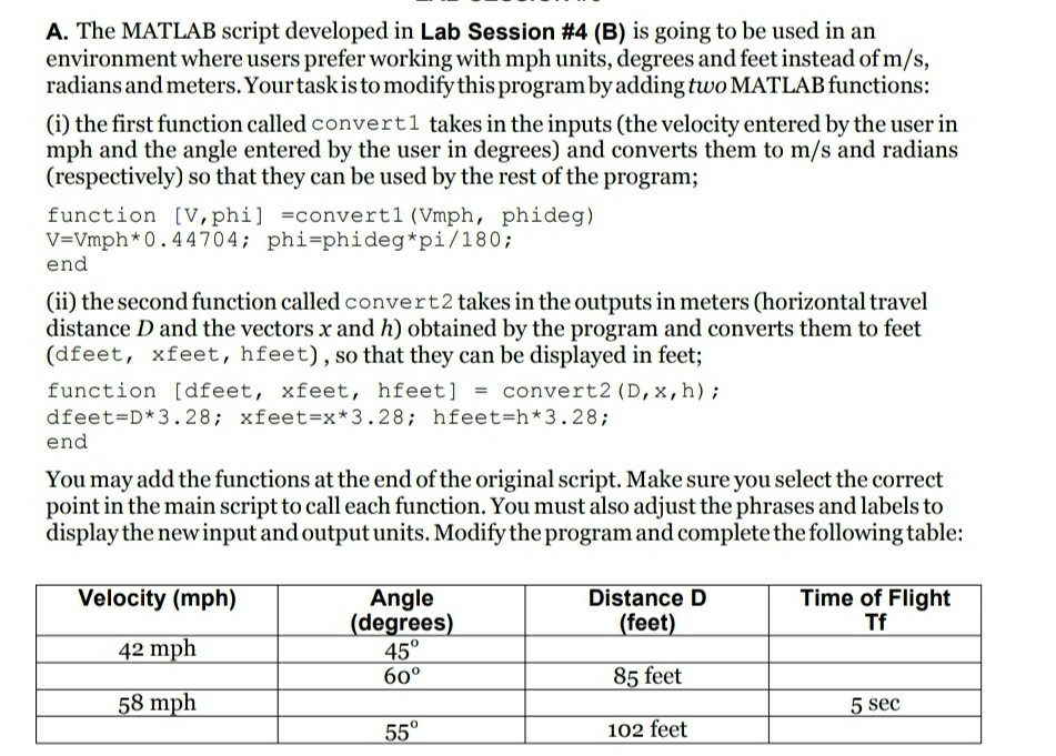 Solved A. The MATLAB script developed in Lab Session #4 (B) | Chegg.com