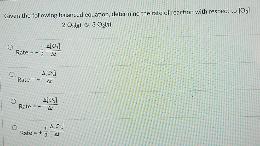 Solved Given the following balanced equation, determine the | Chegg.com