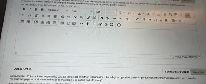 Solved QUESTION 25 5 points (Extra Credit) Suppose the US | Chegg.com