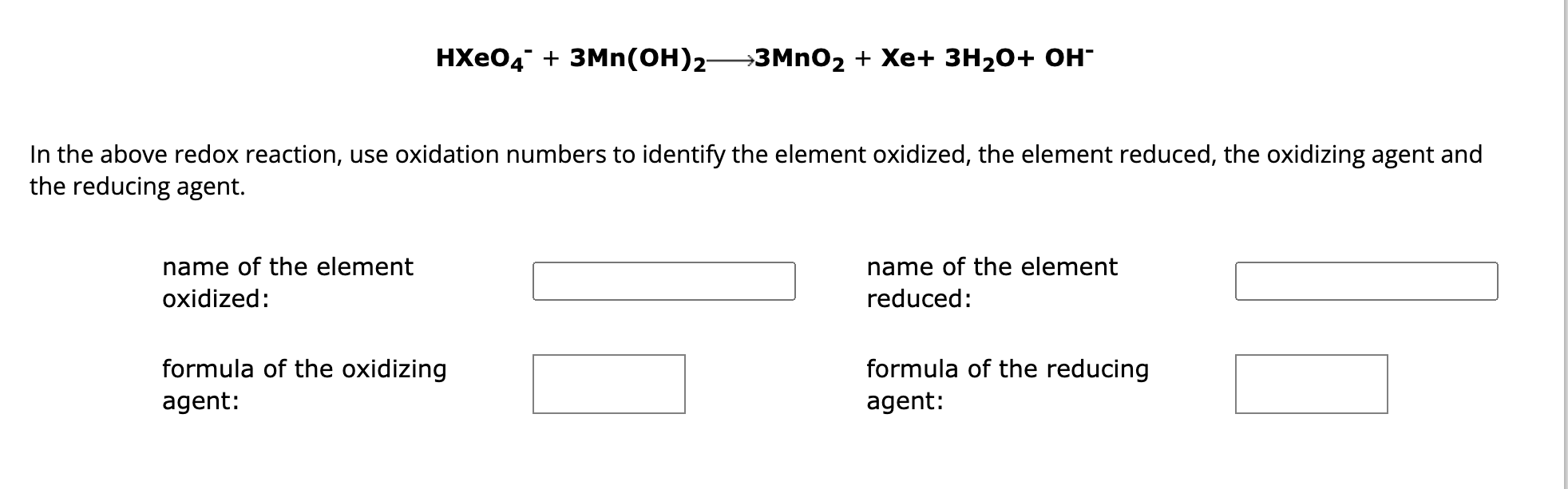 Solved Use oxidation numbers to identify the element | Chegg.com