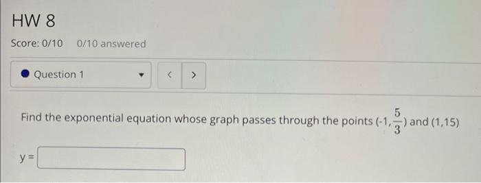 Solved Find the exponential equation whose graph passes | Chegg.com