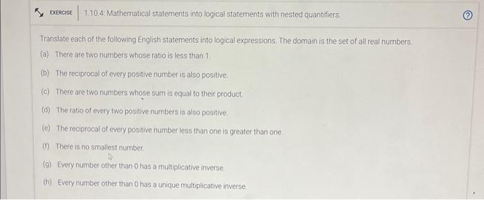 Solved Translate each of the following English statements | Chegg.com