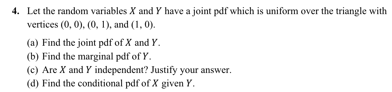 Solved Let the random variables x ﻿and Y ﻿have a joint pdf | Chegg.com