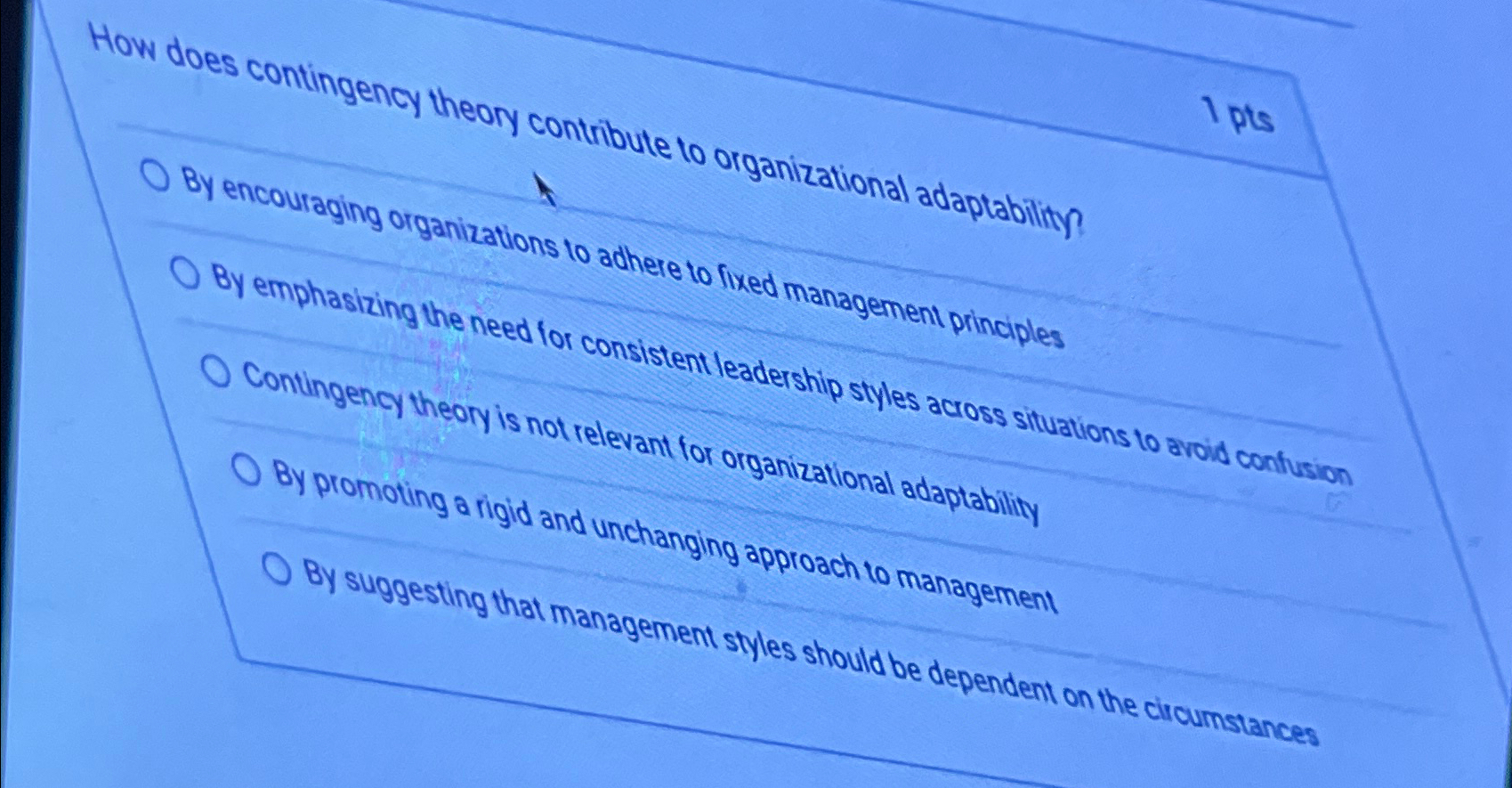 Solved How does contingency theory contribute lo | Chegg.com