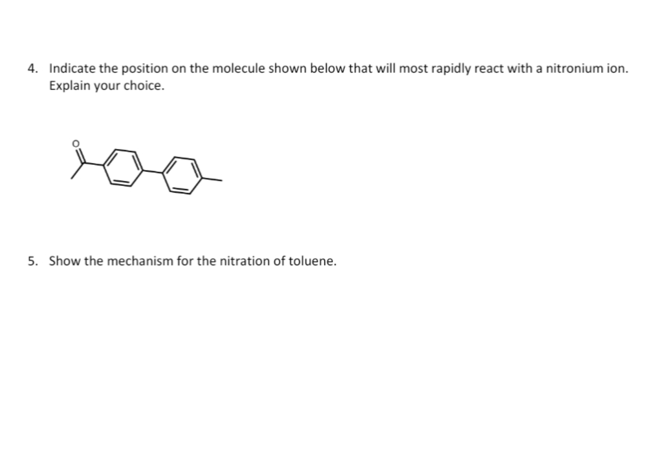 Solved Indicate the position on the molecule shown below | Chegg.com
