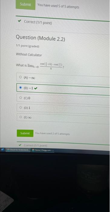 Solved Question (Module 2.2) 1/1 point (graded) Without | Chegg.com